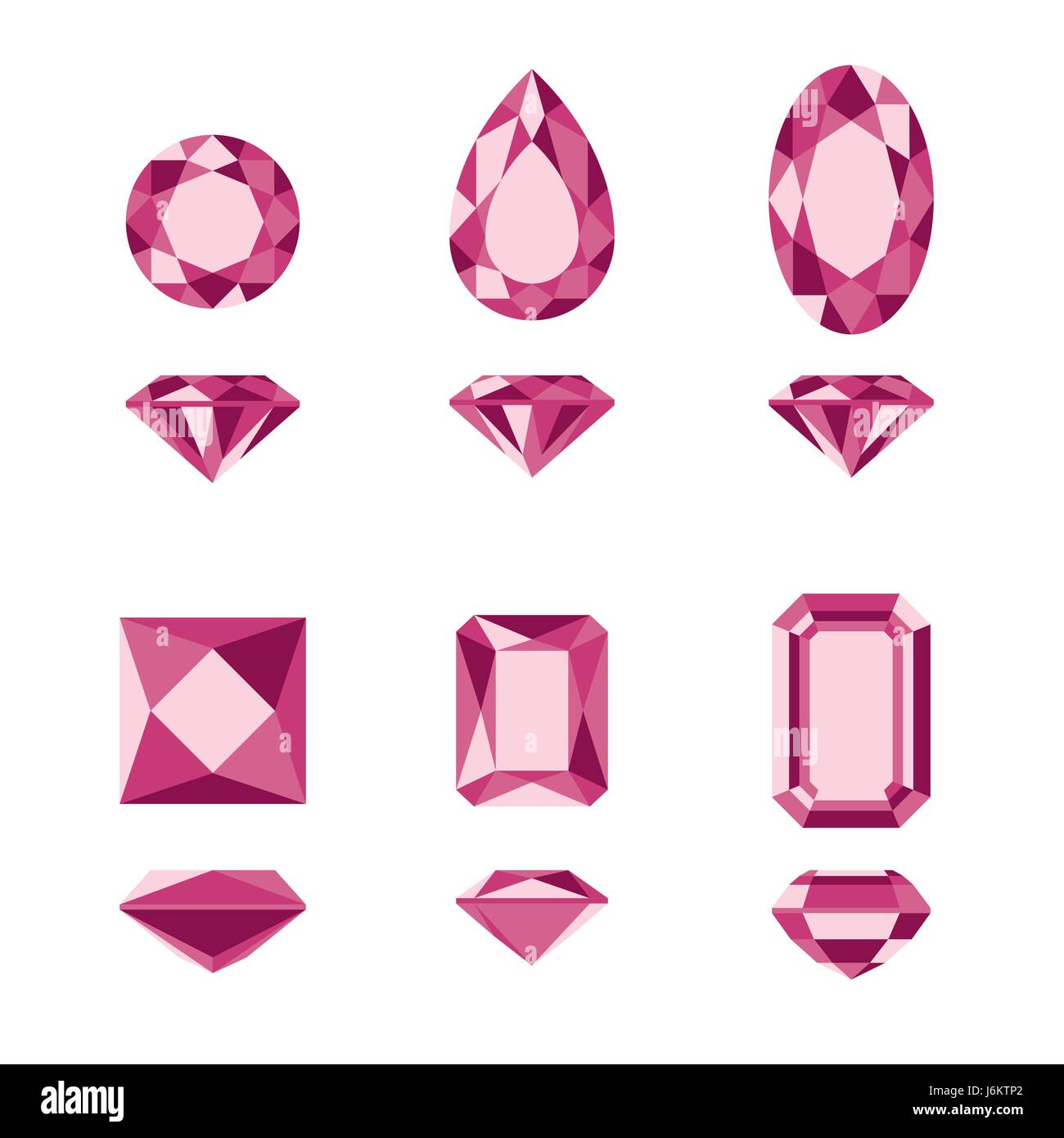 Red gemstones and diamonds shapes Stock Vector Image & Art - Alamy