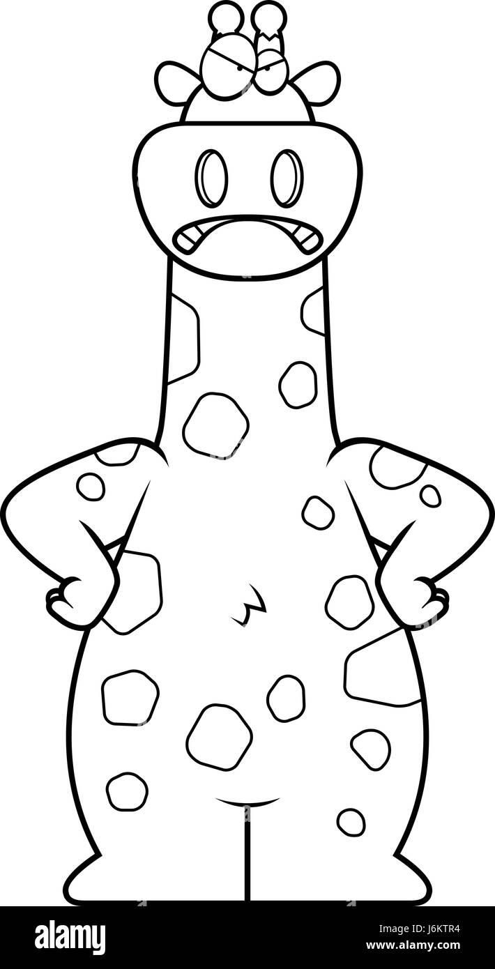 A cartoon illustration of a giraffe looking angry Stock Vector Image ...