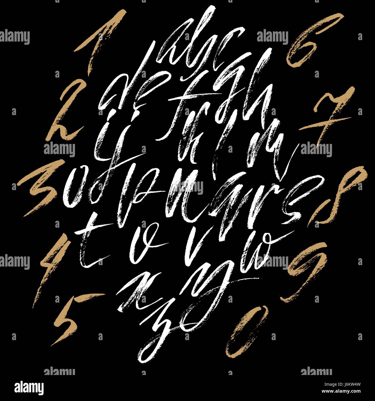 Hand drawn dry brush font. Modern brush lettering. Grunge style ...