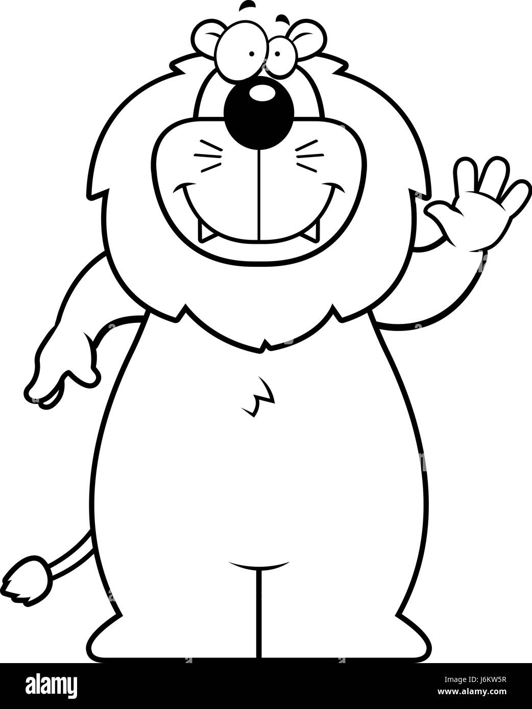 A happy cartoon lion waving and smiling Stock Vector Image & Art - Alamy