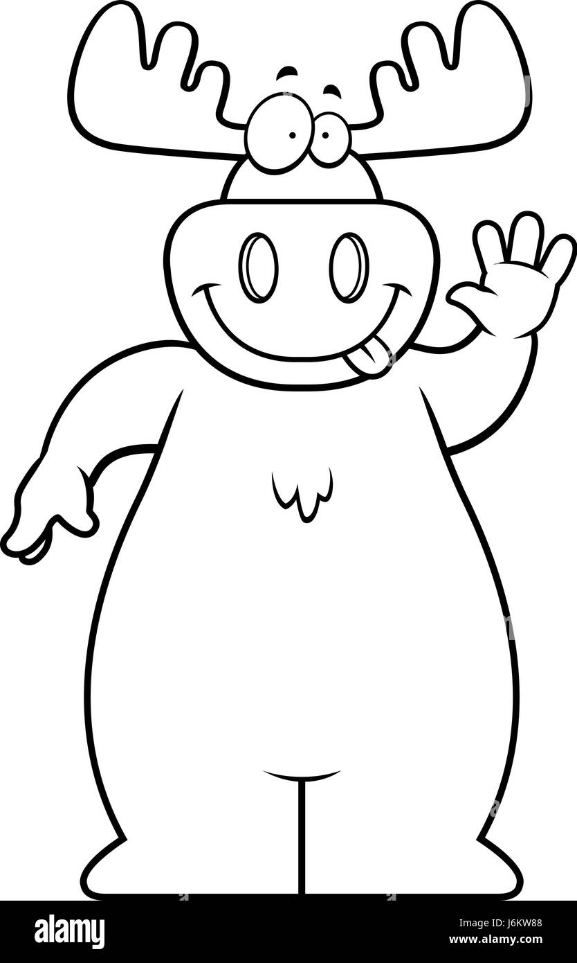 A happy cartoon moose waving and smiling Stock Vector Image & Art - Alamy