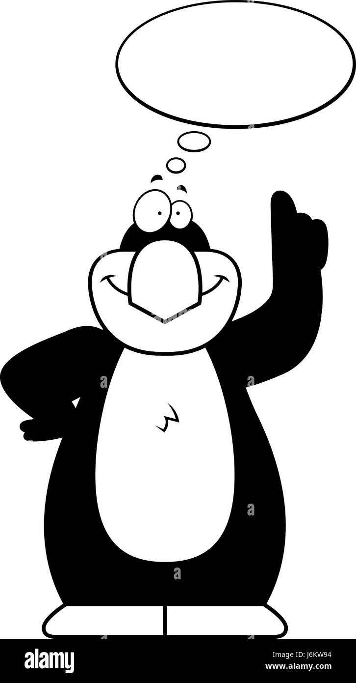 A cartoon illustration of a penguin thinking Stock Vector Image & Art ...