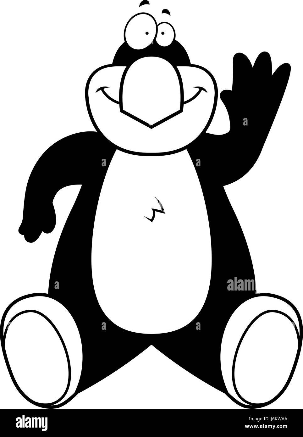 A cartoon illustration of a penguin sitting Stock Vector Image & Art ...
