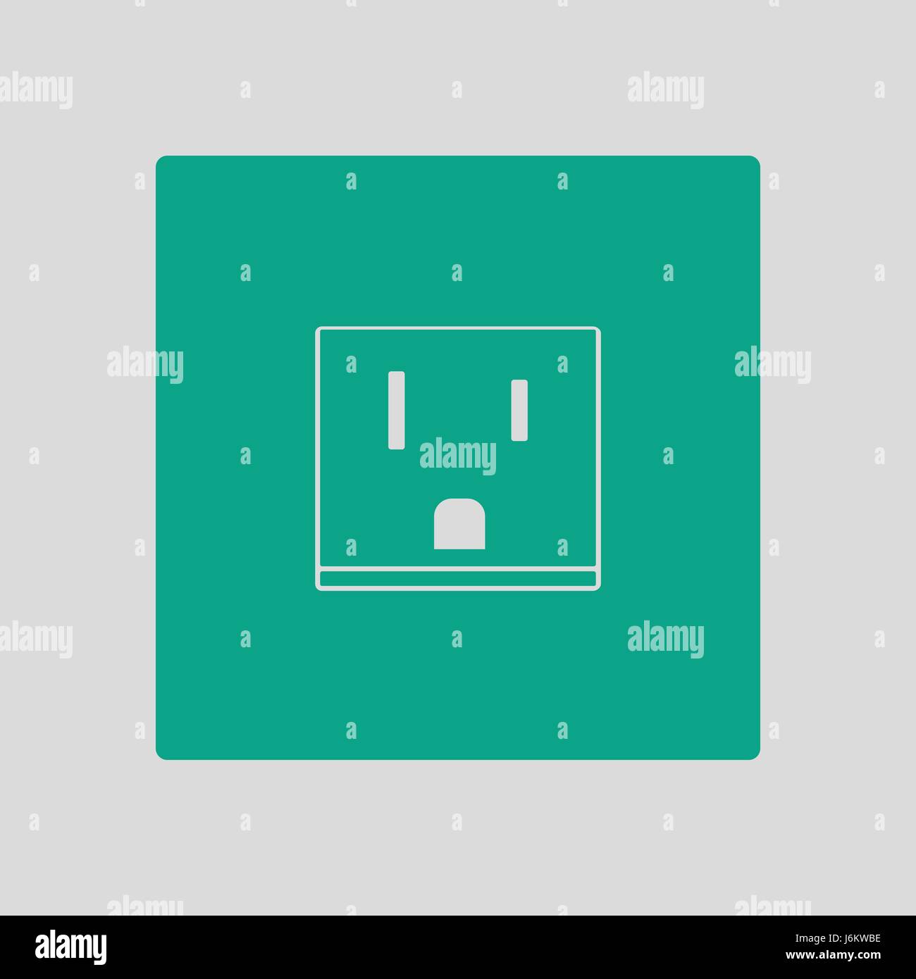 USA electrical socket icon. Gray background with green. Vector ...
