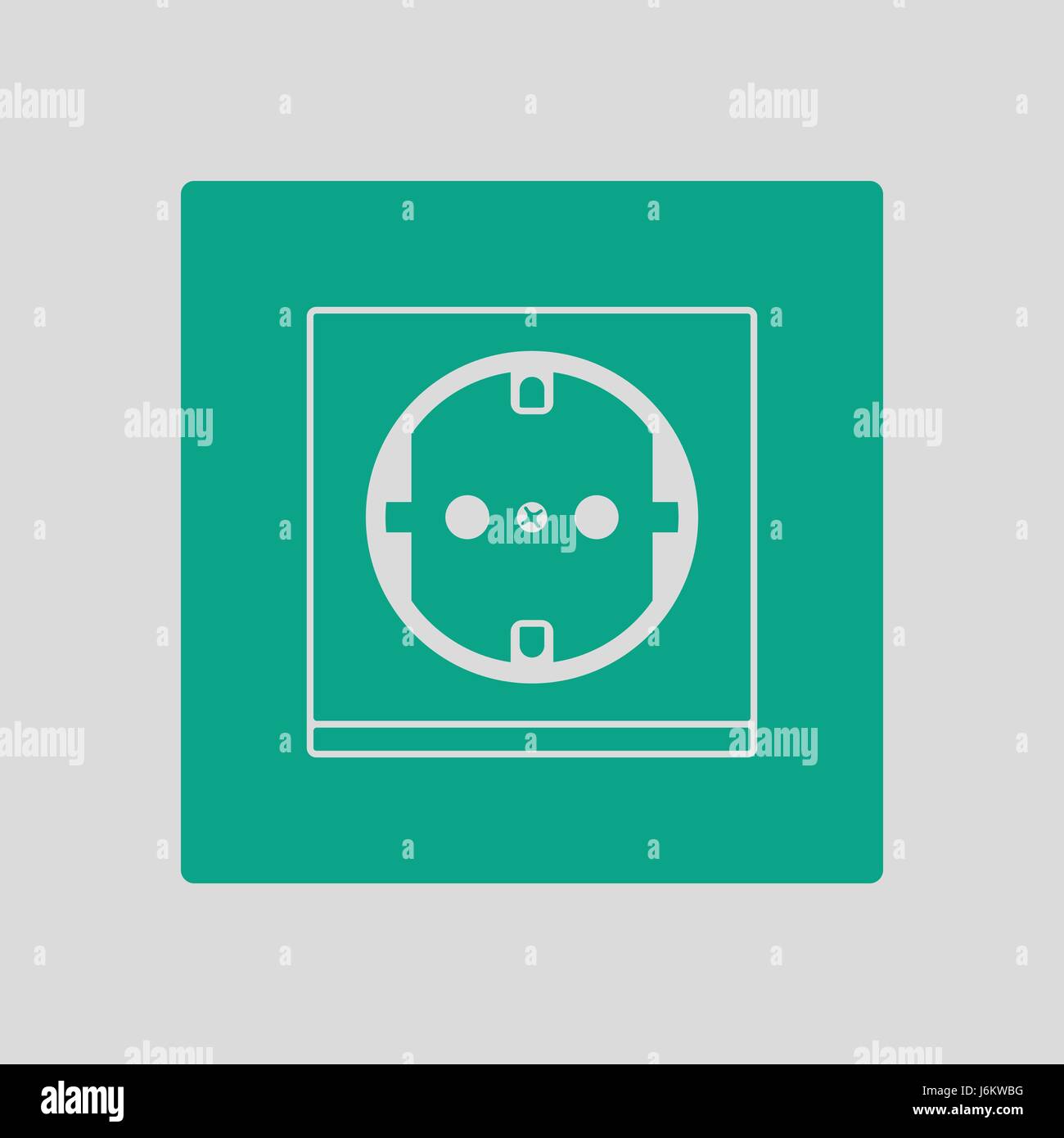Europe electrical socket icon. Gray background with green. Vector ...