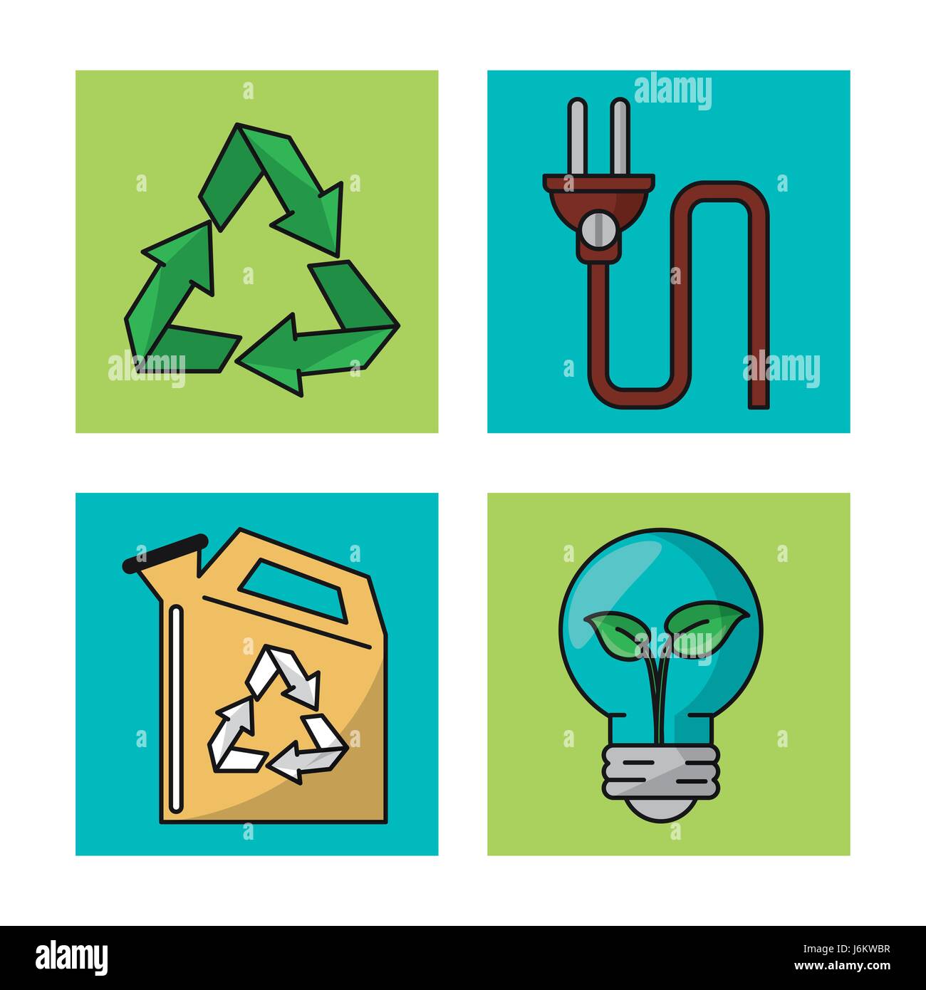 set ecology environment recycle conservation nature icons Stock Vector ...