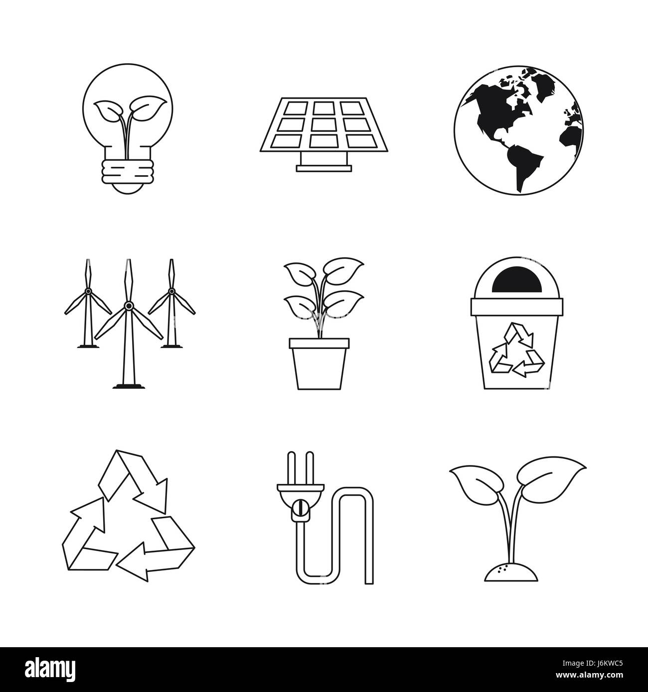 set ecology environment recycle conservation nature icons Stock Vector ...