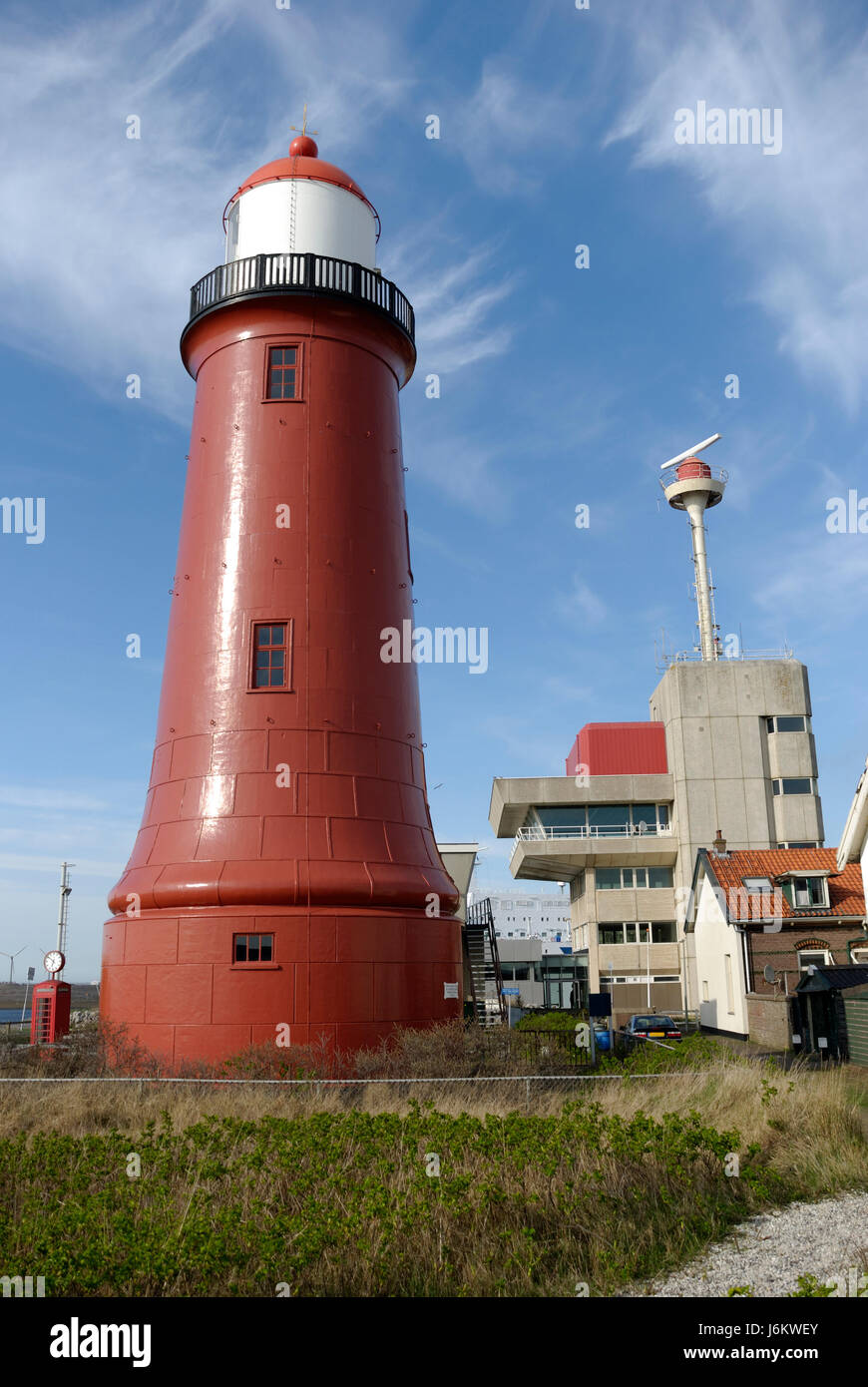 beacon lighthouse sign signal blue tower houses green navigation ...