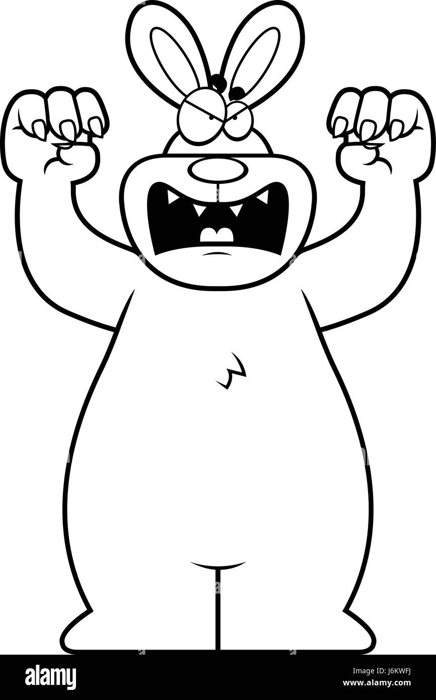 A cartoon rabbit with claws out ready to attack Stock Vector Image ...