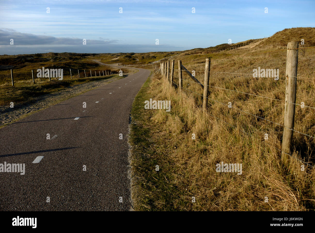 bike path through the dunes Stock Photo - Alamy