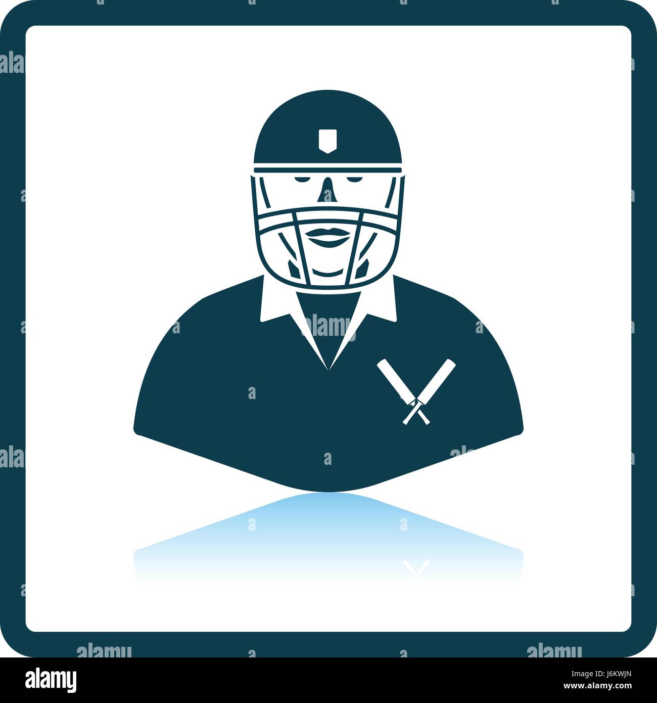 Cricket player icon. Shadow reflection design. Vector illustration ...