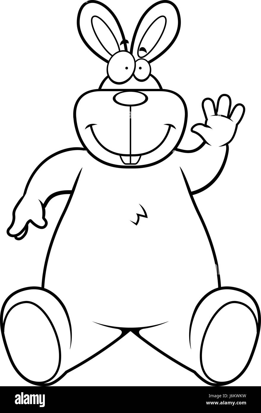 A happy cartoon rabbit sitting and smiling Stock Vector Image & Art - Alamy