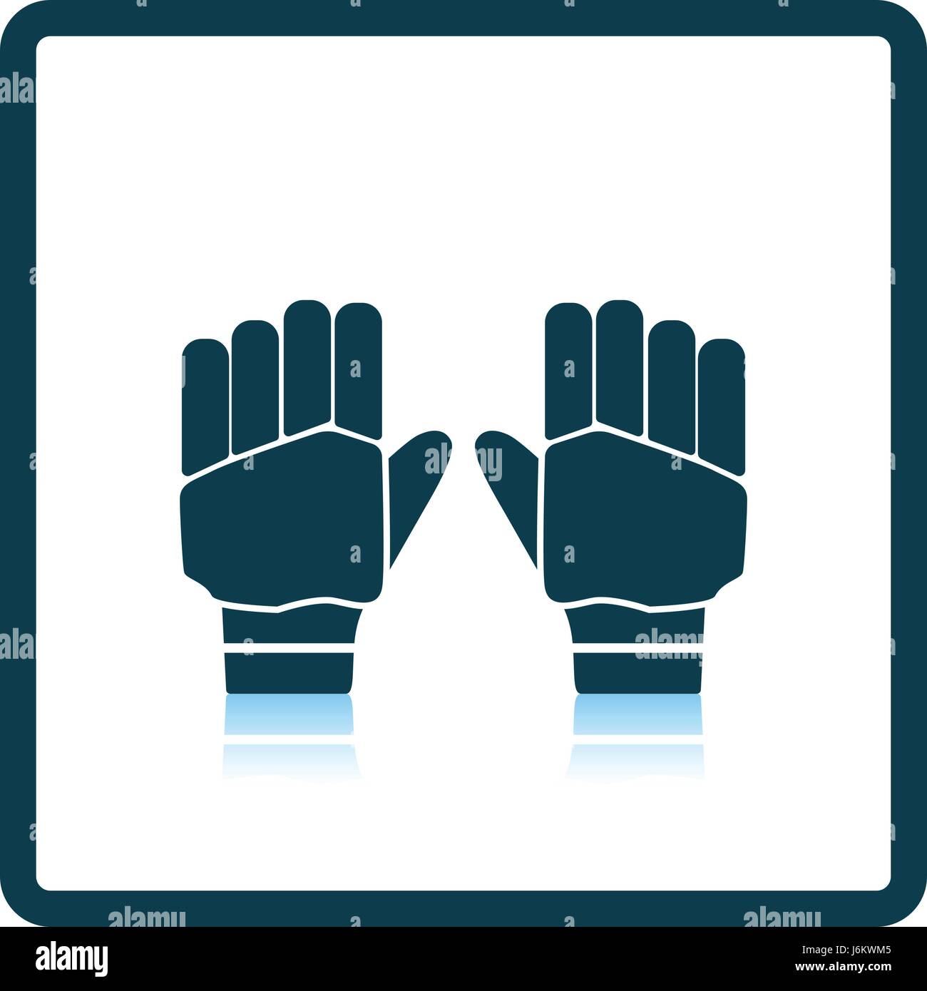 Pair of cricket gloves icon. Shadow reflection design. Vector ...