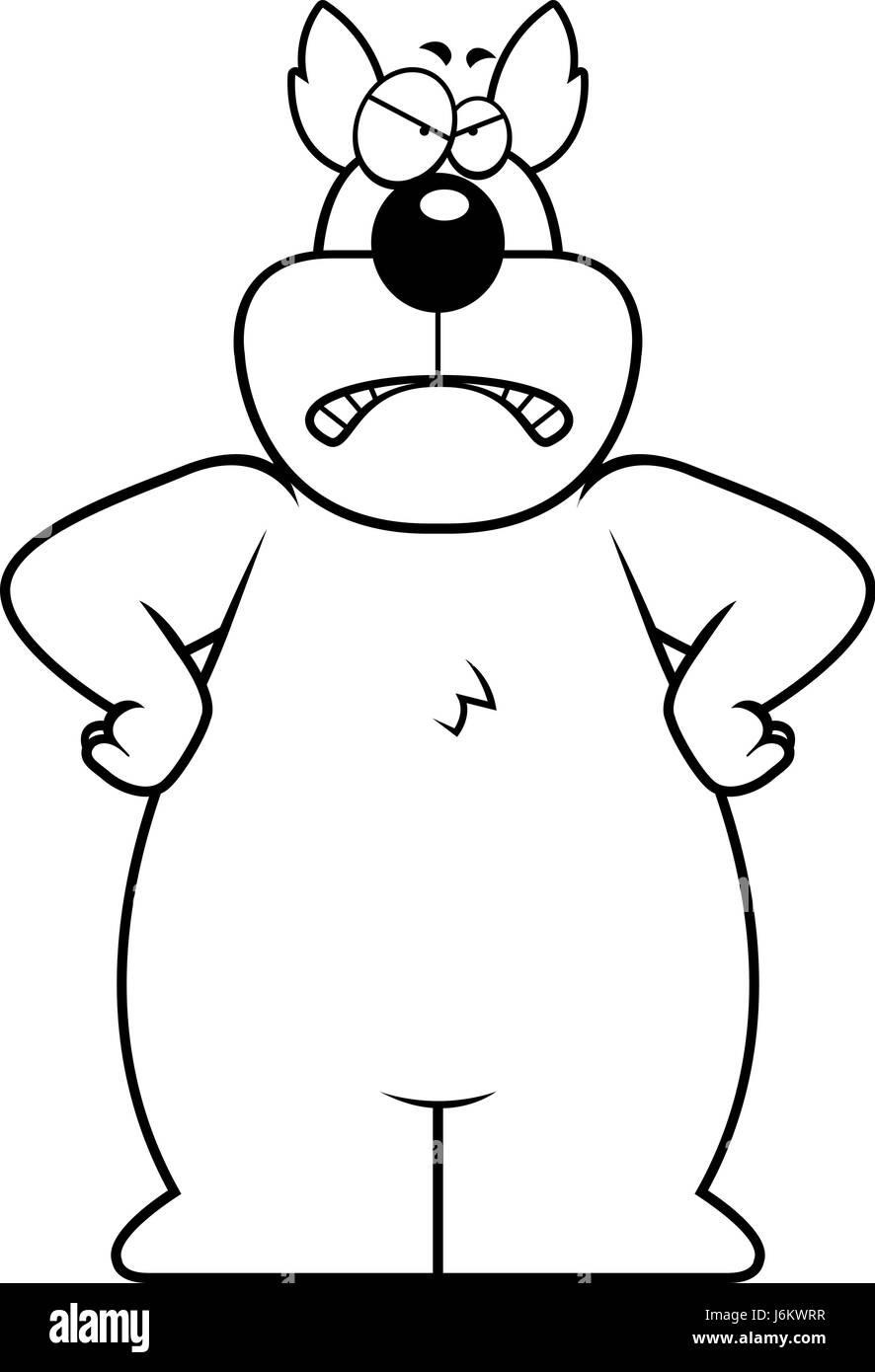 An angry cartoon wolf frowning and looking upset Stock Vector Image ...