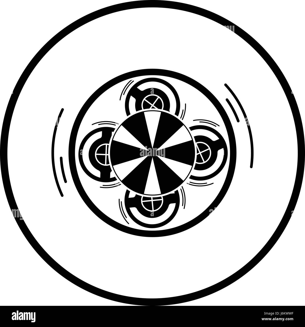 Carousel top view icon. Thin circle design. Vector illustration Stock ...