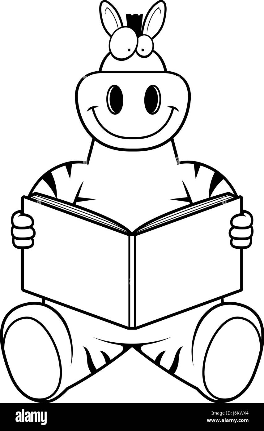 Zebra Reading A Book