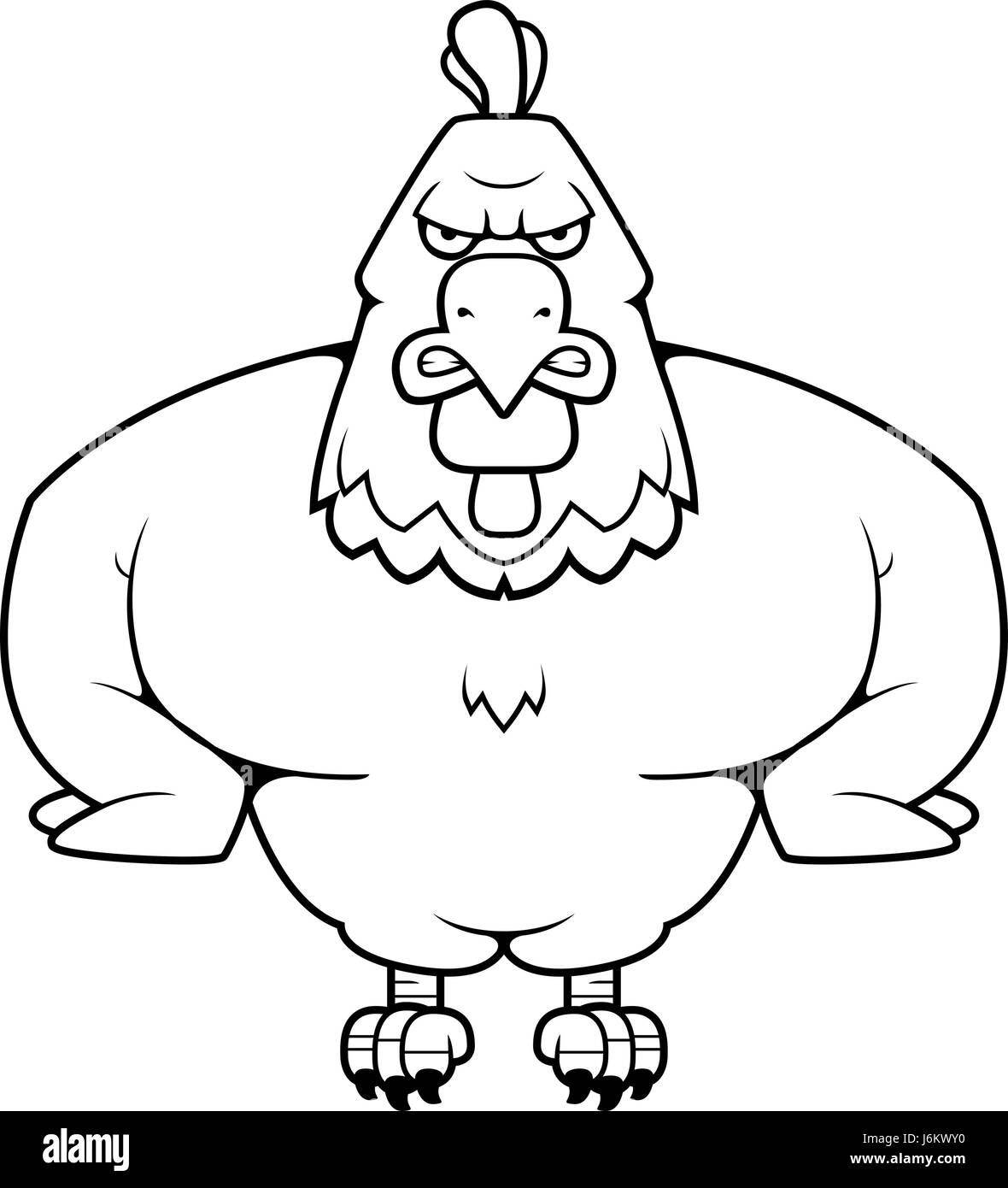 Mean Rooster Cartoon