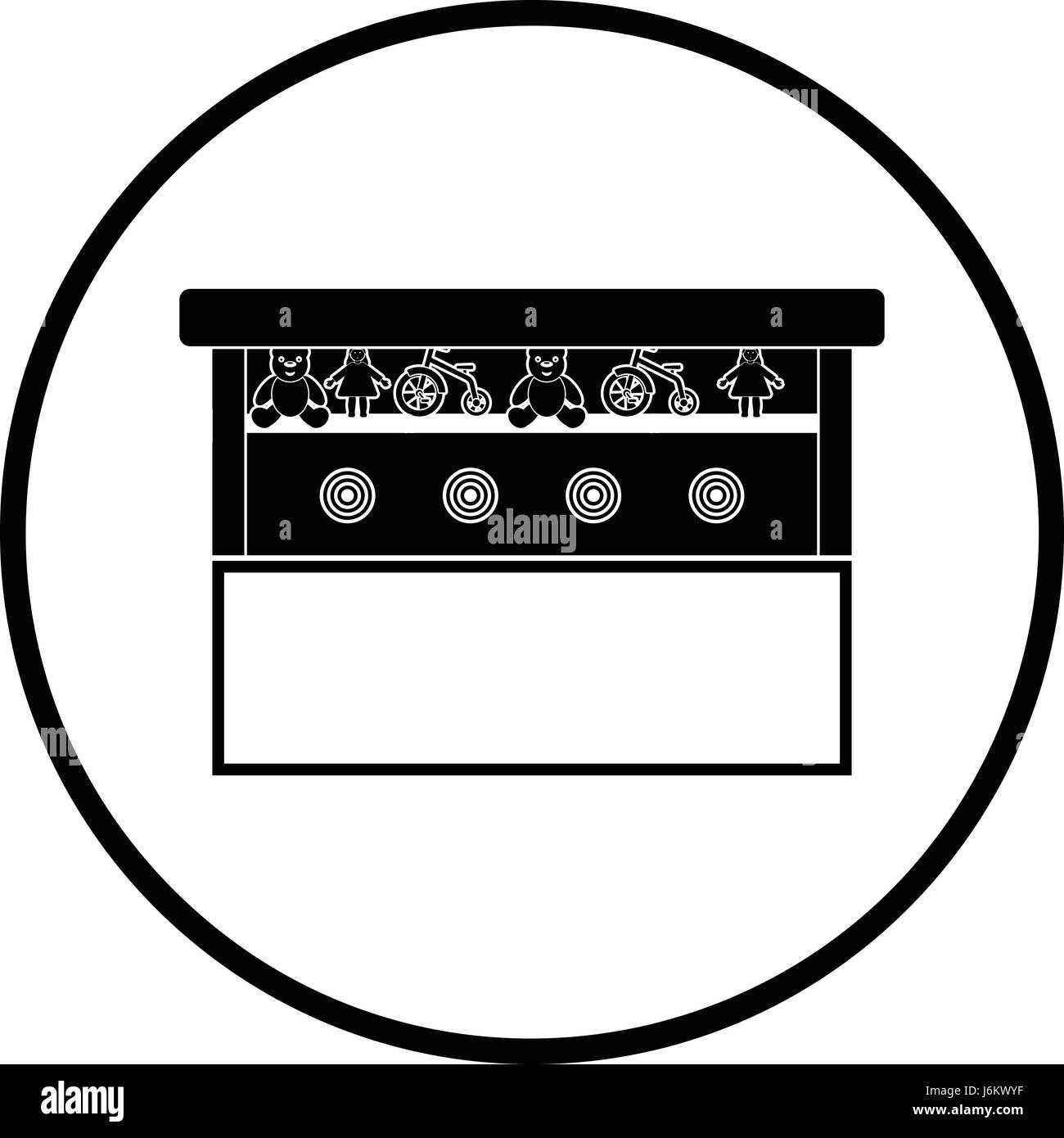 Prize shooting range icon. Thin circle design. Vector illustration ...