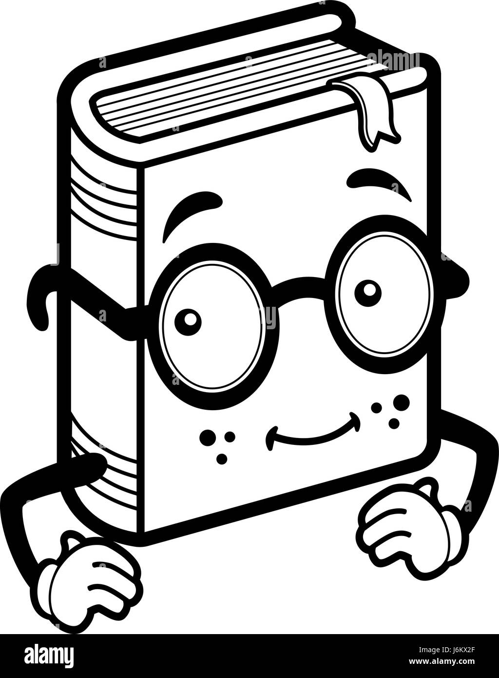 A happy cartoon blue book wearing glasses Stock Vector Image & Art - Alamy