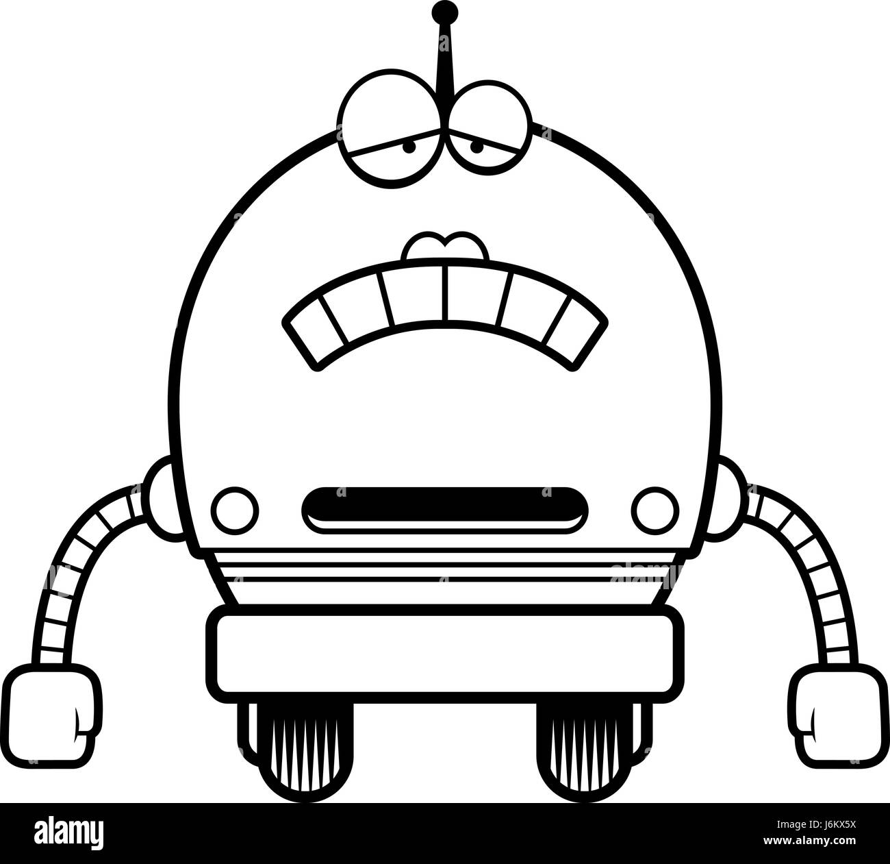 Cartoon female robot illustration Black and White Stock Photos & Images ...