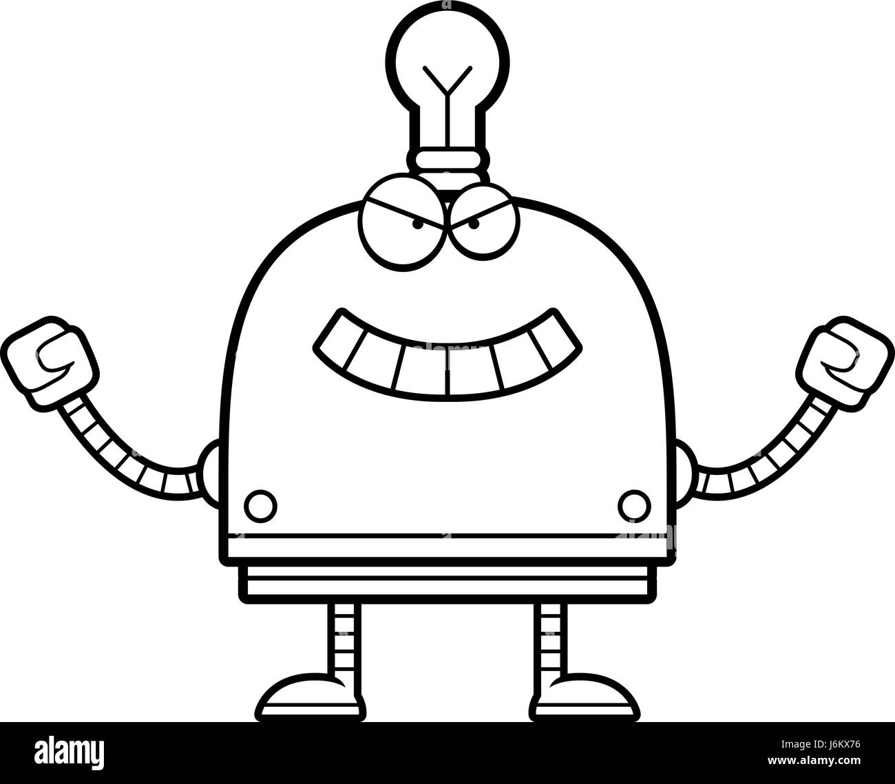 A cartoon illustration of an evil looking little robot Stock Vector ...