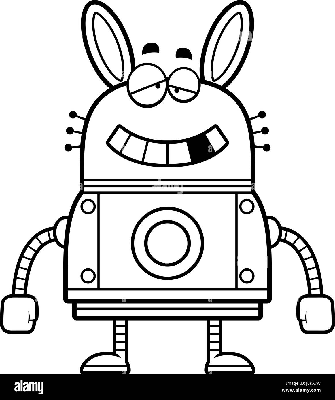 A cartoon illustration of a malfunctioning robot rabbit Stock Vector ...