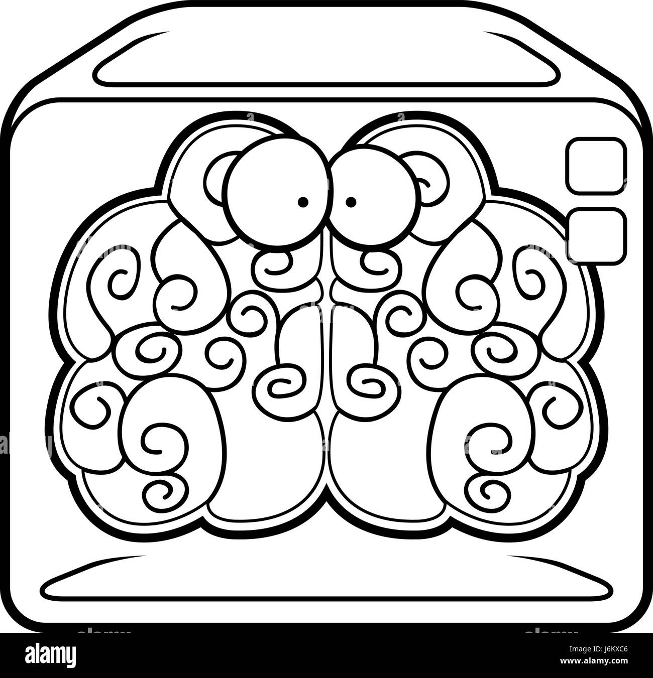 A cartoon brain frozen in an ice cube Stock Vector Image & Art - Alamy