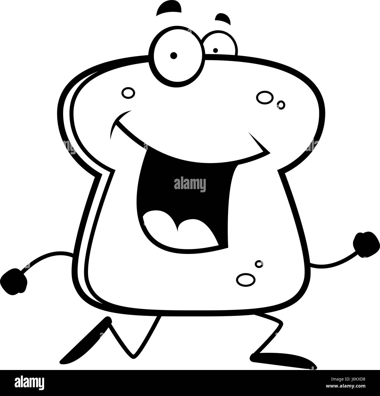 Happy bread cartoon Black and White Stock Photos & Images - Alamy