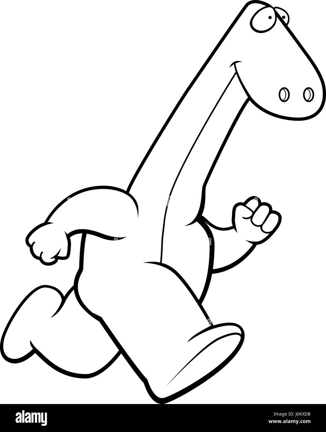 Vector illustration cartoon dinosaur running hi-res stock photography ...