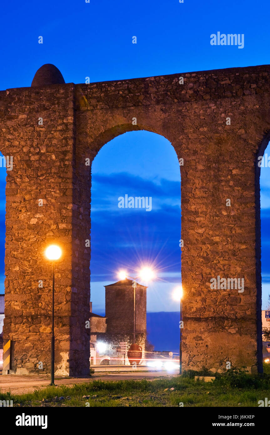 monument night nighttime dramatic portugal aqueduct conduit firmament ...