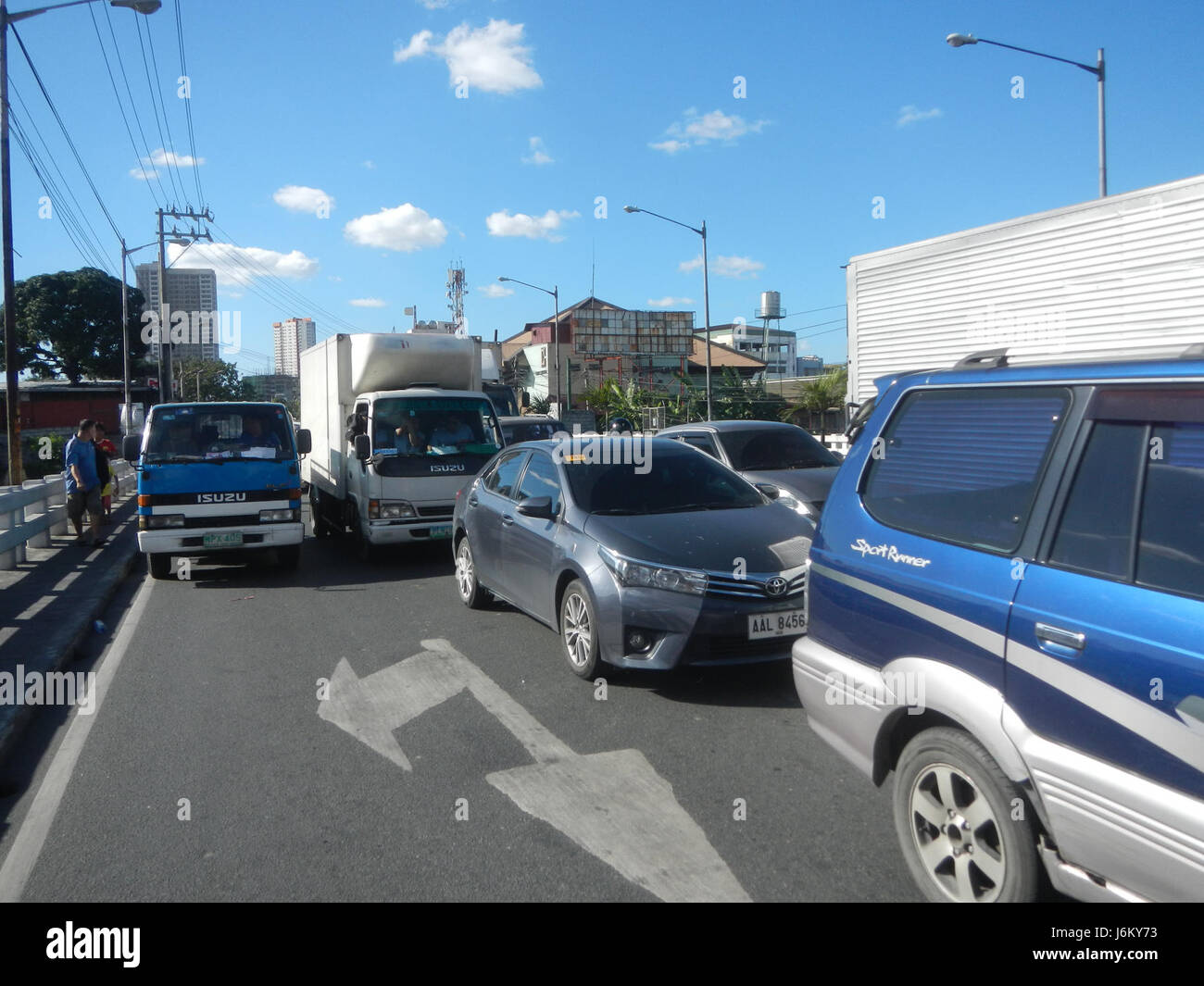 A photograph capturing a view of Santa Mesa, a district in Manila ...