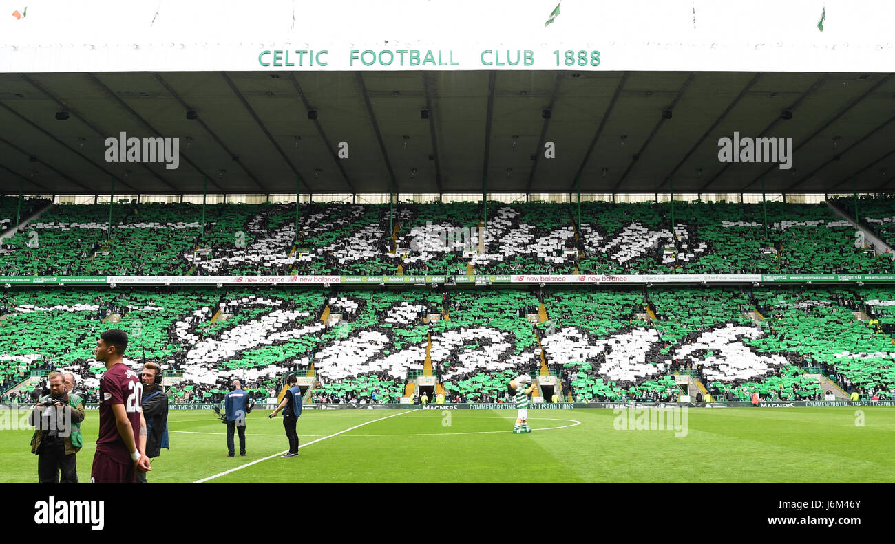 Celtic fans come together to display 'Lisbon Lions' in the stands ...