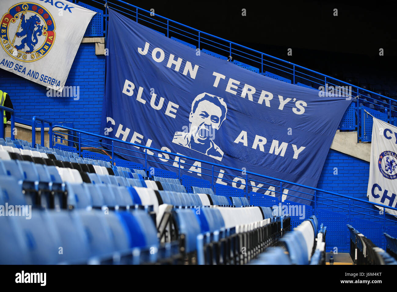 A John Terry banner ahead of the Premier League match at Stamford ...