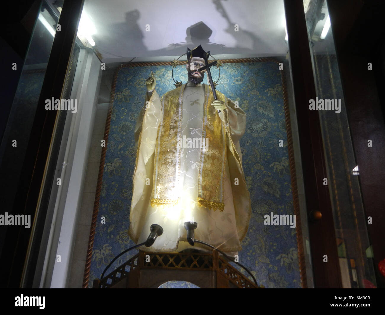 This photograph shows the San Juan Nepomuceno Church, located in the ...
