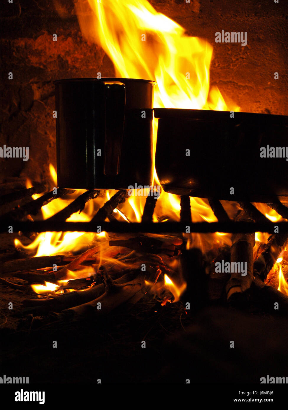hot outdoor boil cooks boiling cooking fire conflagration campfire ...