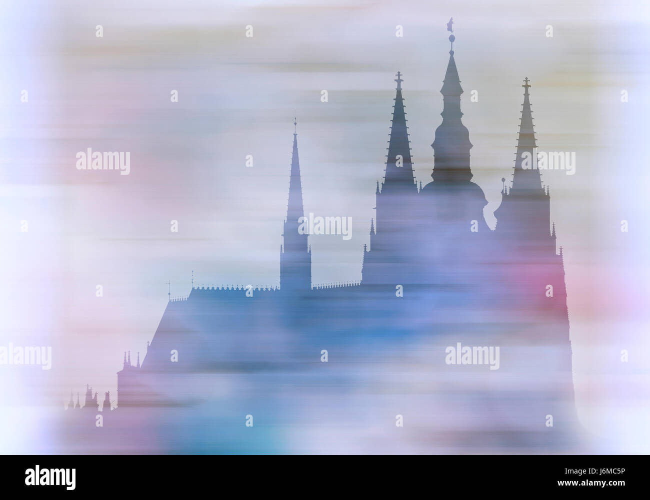 famous tourism attraction prague blurred place castle landmark chateau ...