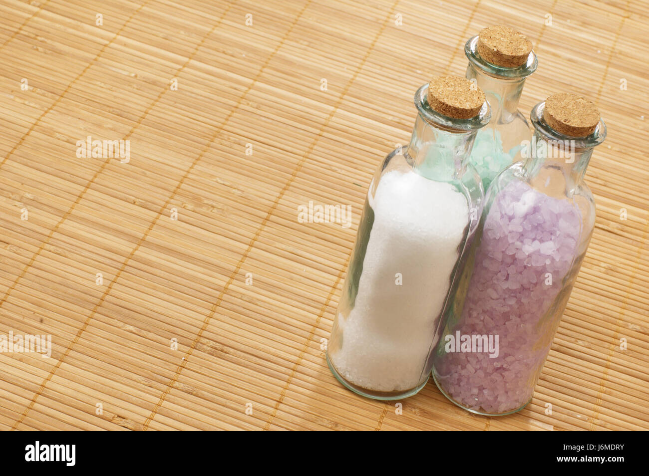 salt bottle bamboo mat clean display bathing resort spa mineral spring ...