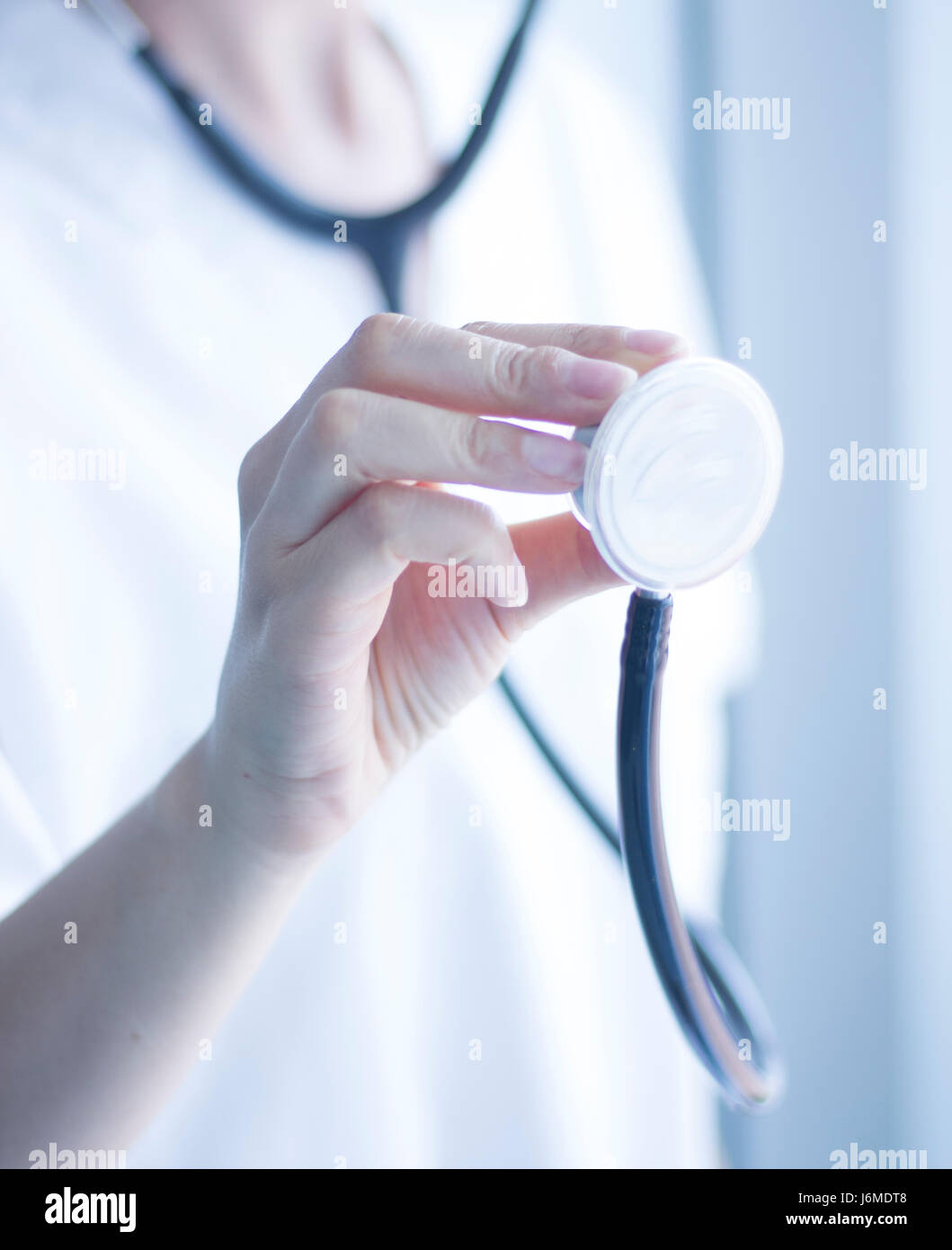 Doctors medical stethoscope heart rate monitoring equipment to listen ...