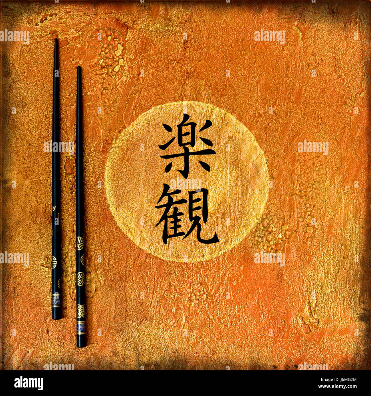 asia illustration collage optimism stick orange pictogram symbol ...