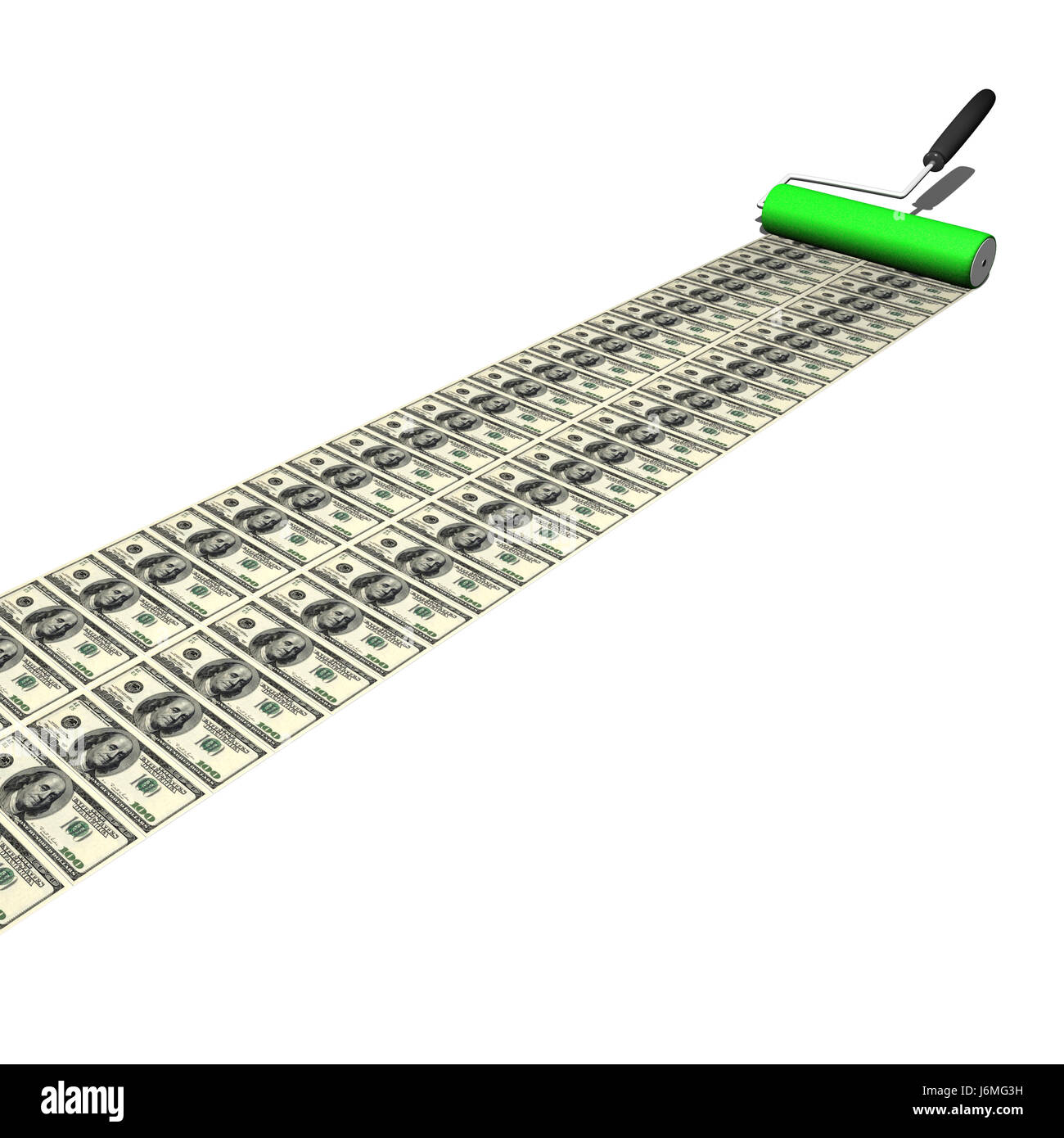 Dollar money paint roller Cut Out Stock Images & Pictures - Alamy