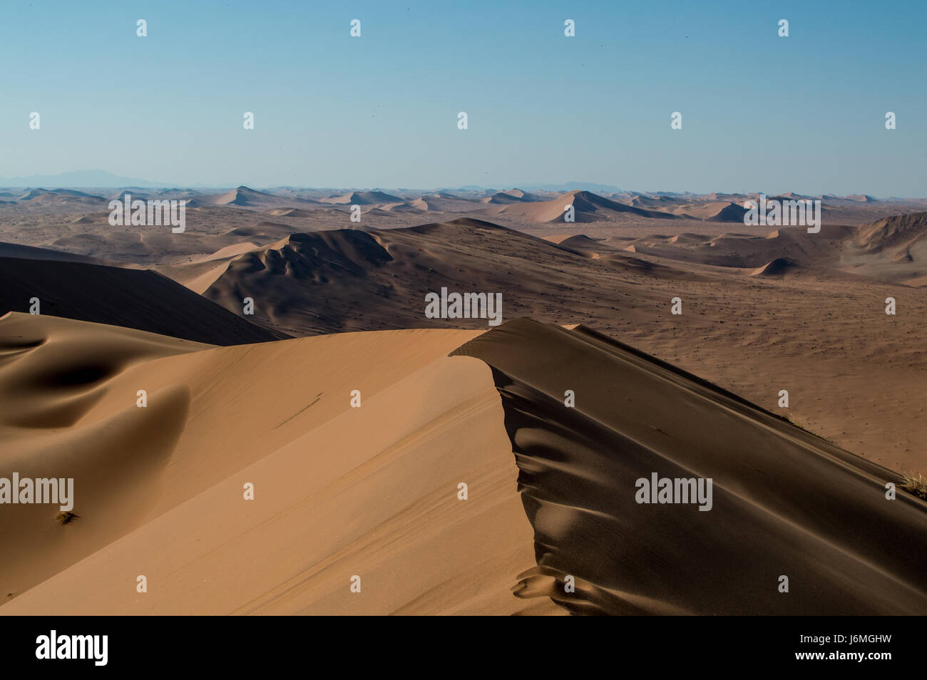 Summit of Big Daddy Dune View onto Desert Landscape, Sossusvlei ...