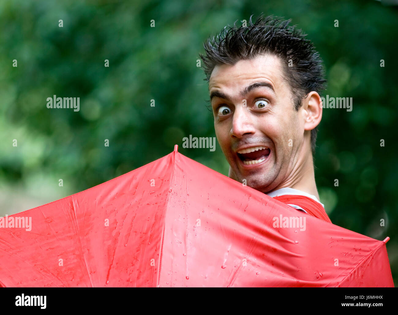 face umbrella expression funny red man blue career model design project ...