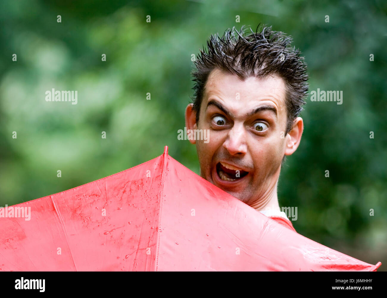 face umbrella expression funny red man blue career model design project ...