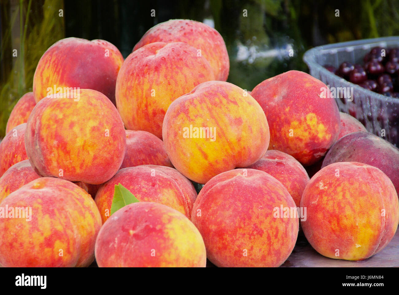 fruit booth market stall peach weekly market marketplace flea market ...