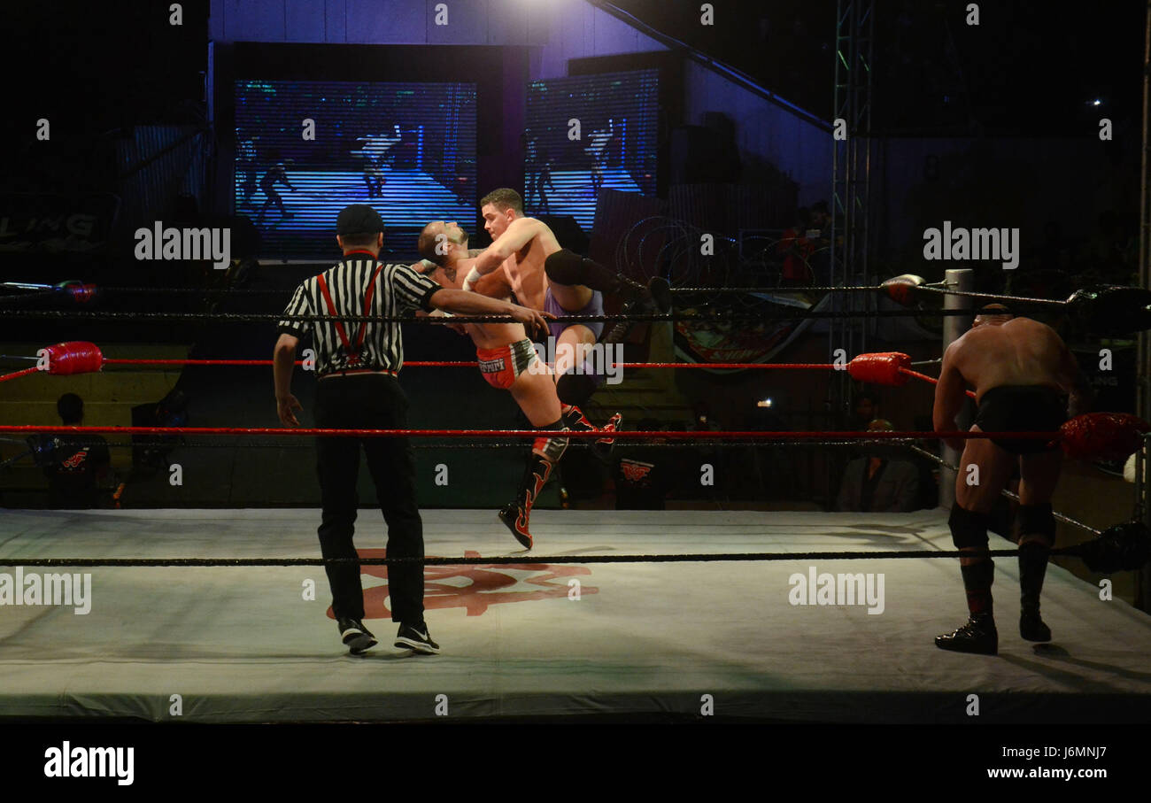 lnternational professional superstars wrestler in action during ...