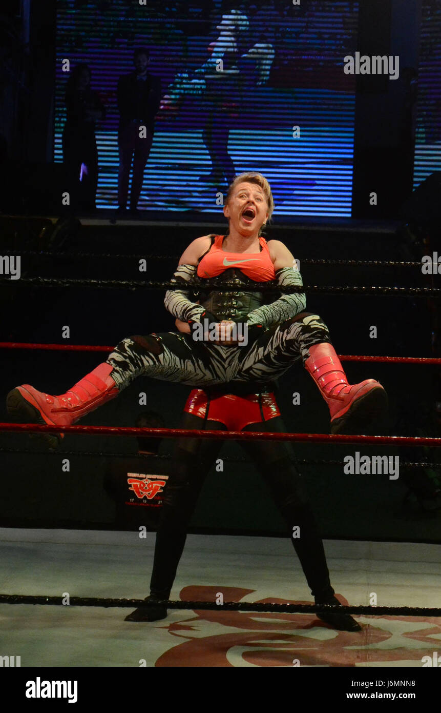 lnternational professional superstars wrestler in action during ...