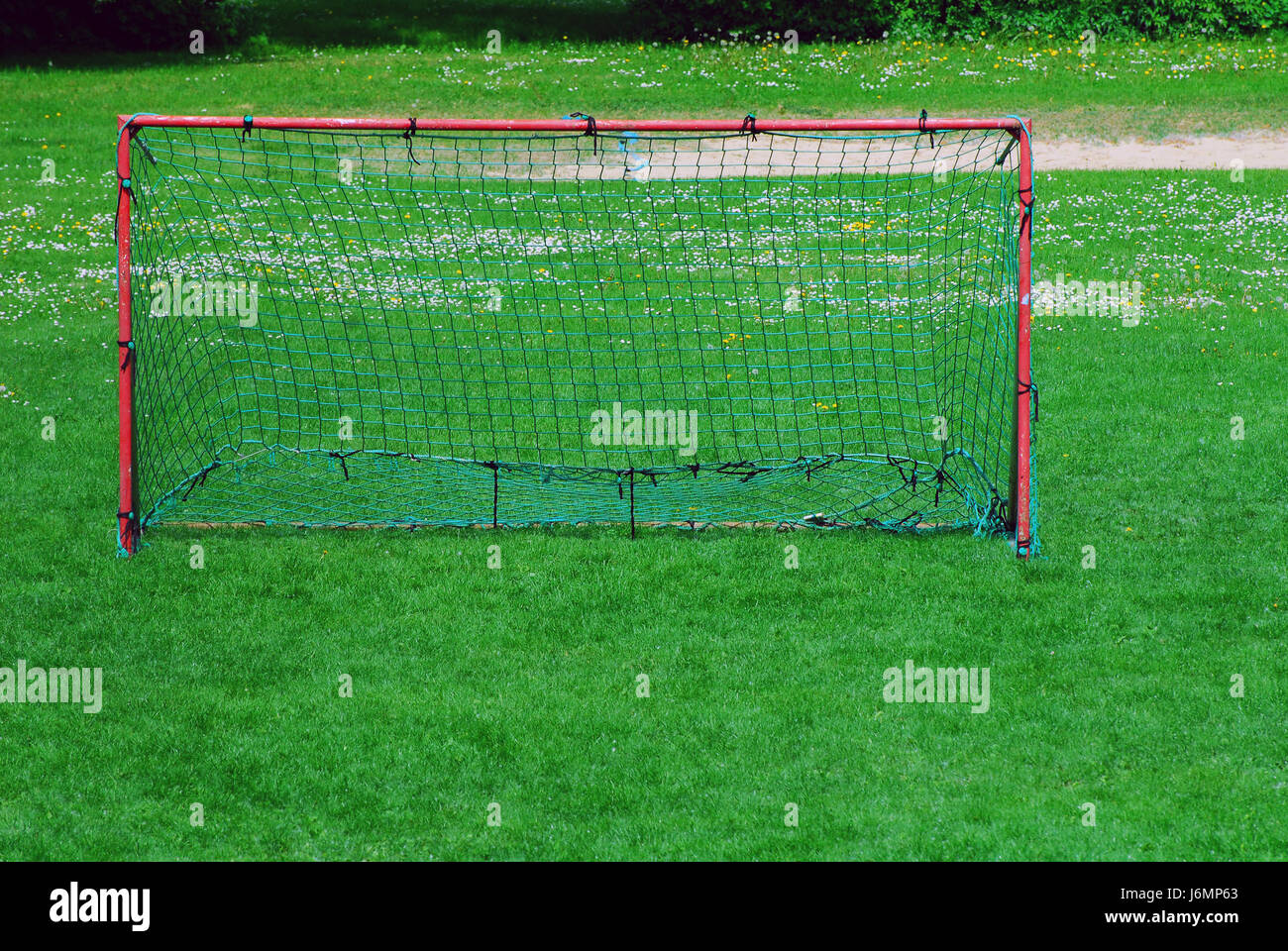 ball goal passage gate archgway gantry field meadow lawn green football ...