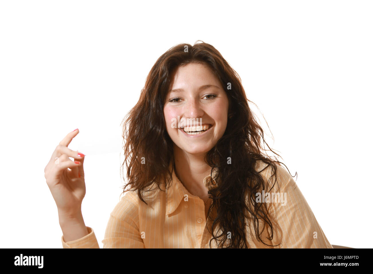 woman present indicate show card visiting card shield woman hand hands ...