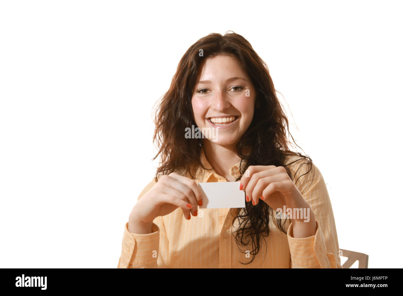 woman present indicate show card visiting card shield woman hand hands ...