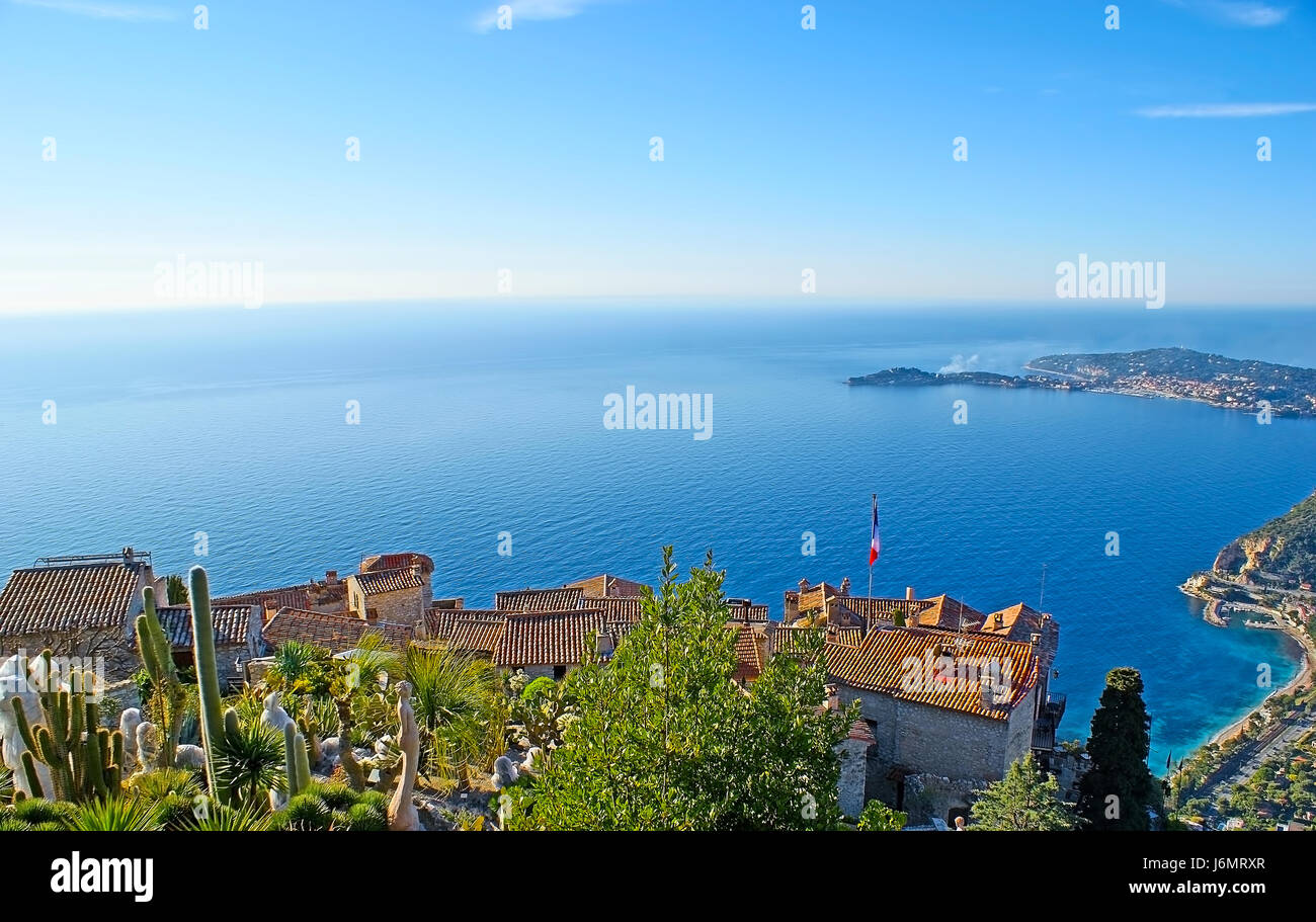 The medieval Eze village and its Exotic Botanical Garden are located on ...